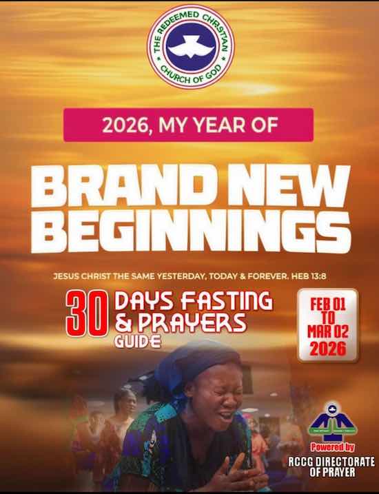 RCCG 30 Days Fasting And Prayer Points – 3 February 2026 » FLATIMES
